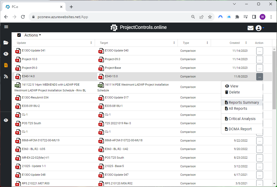 Comparison Reports: Unveiling Project Changes with Precision ...